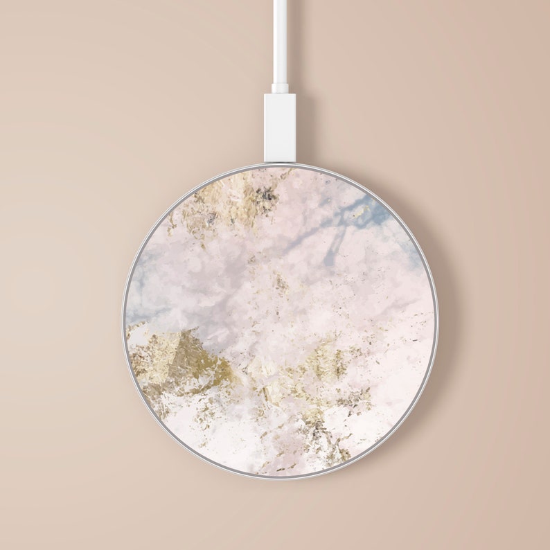 Marble Print Wireless Charger Charging Station for for iPhone 13, 12 ...