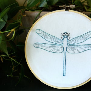 Dragonfly Hand Embroidery Pattern, Digital File, Beginner Embroidery ...