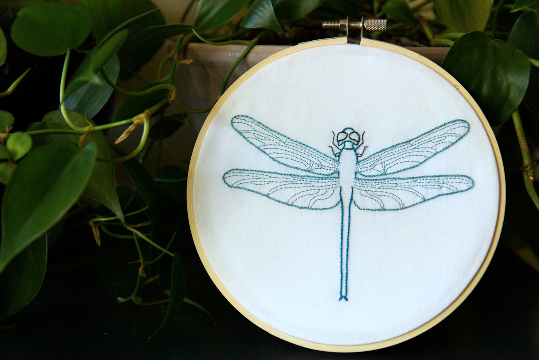 Dragonfly Hand Embroidery Pattern, Digital File, Beginner Embroidery ...