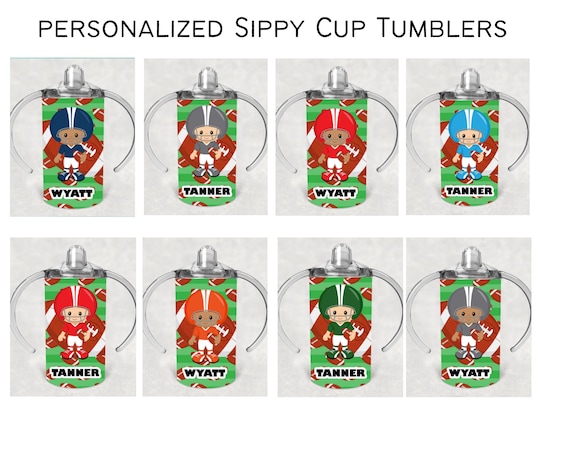 Football Sippy Cup With Bonus Lid Football Themed Sippy Cup | Etsy