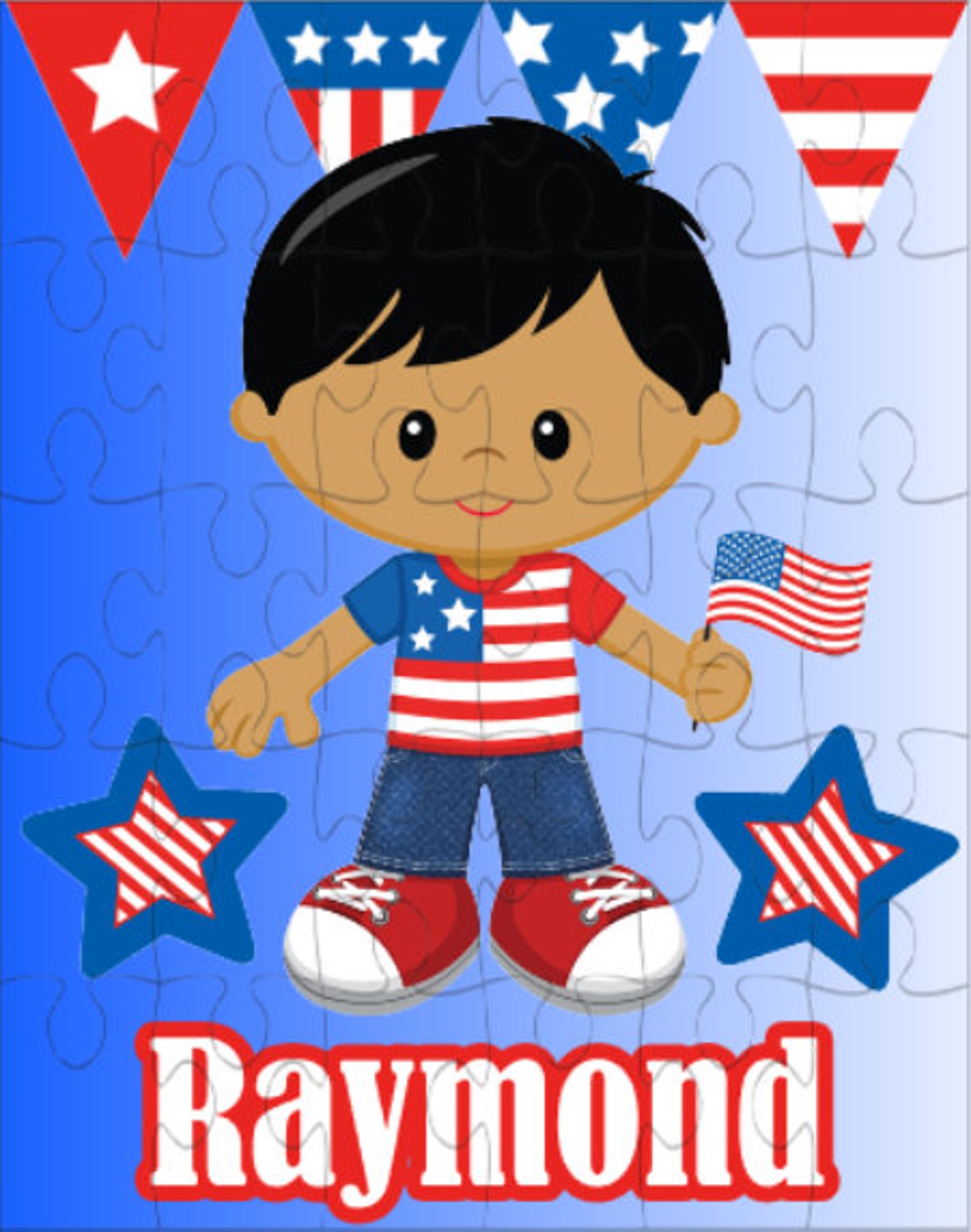 Personalized Puzzle for Kids 4th of July Gift Independence - Etsy