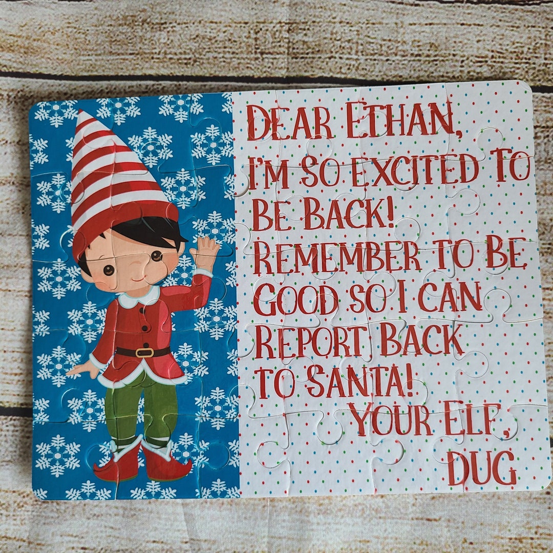 Christmas Puzzle Personalized, Elf Welcome Back Puzzle, Personalized ...