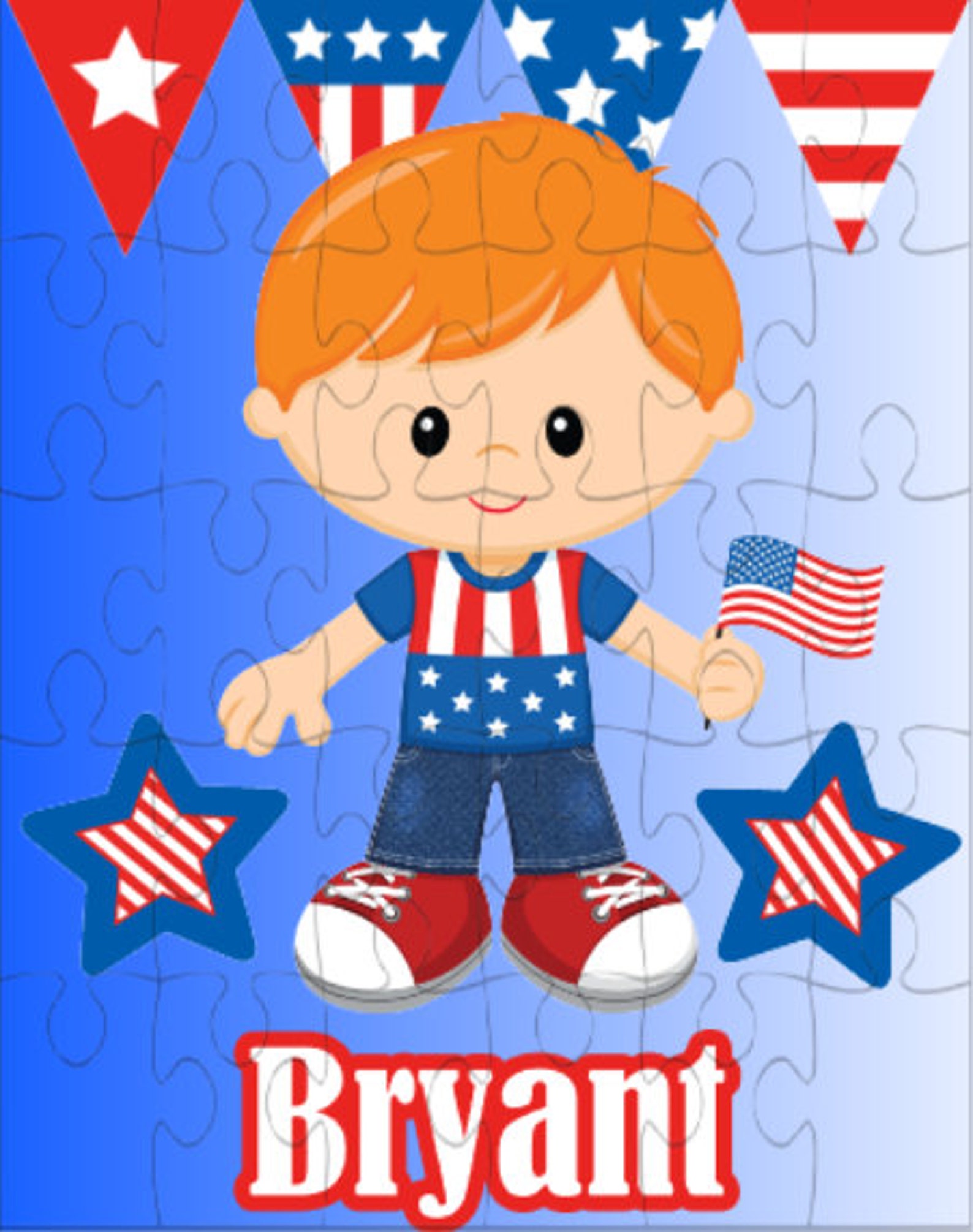 Personalized Puzzle for Kids 4th of July Gift Independence - Etsy