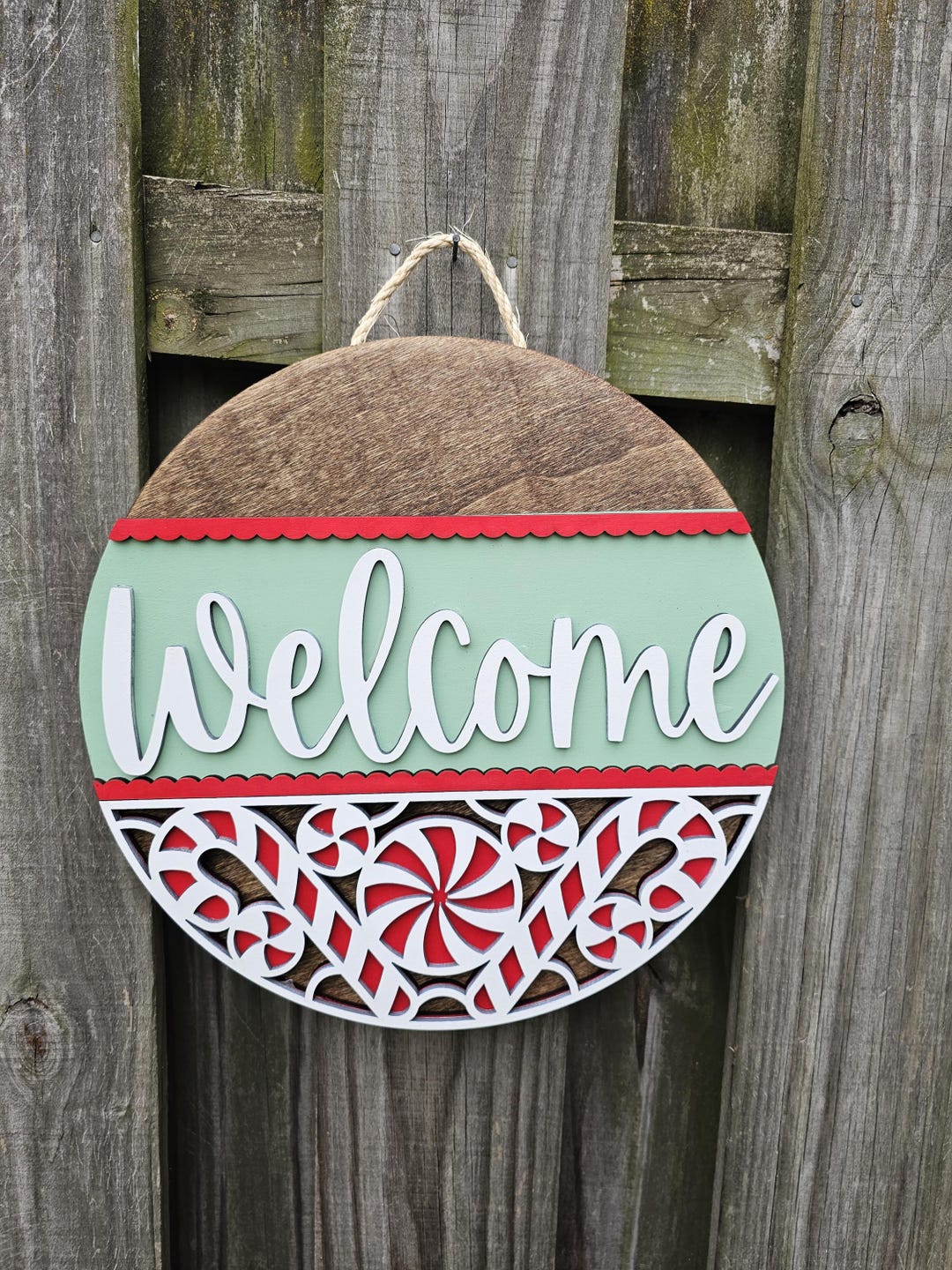 Christmas Door Hanger, Candy Cane Door Sign, Sign for Front Door ...