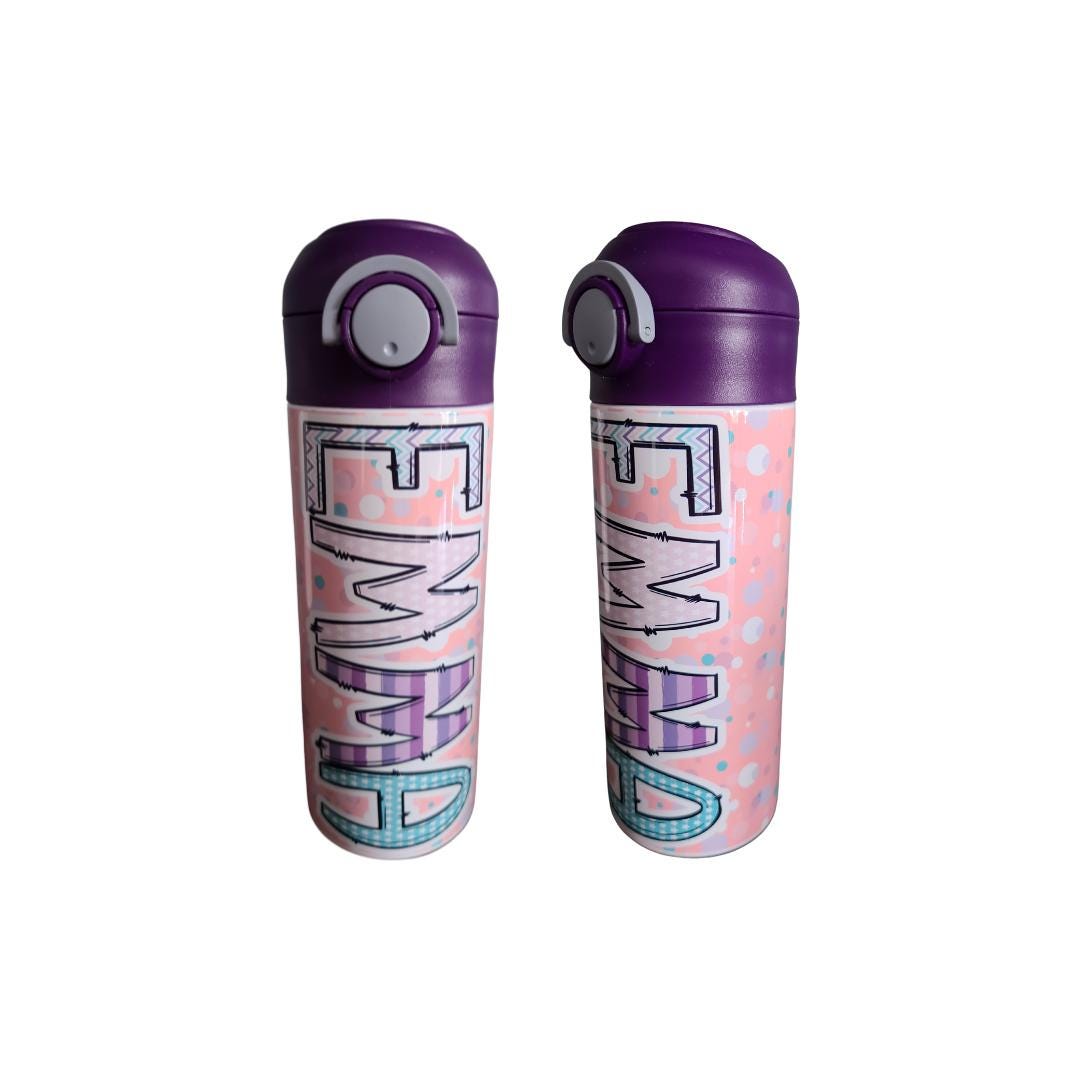 Pink Splash Water Bottle, Kids Name Cup, Tumbler for Kids, Water Bottle ...