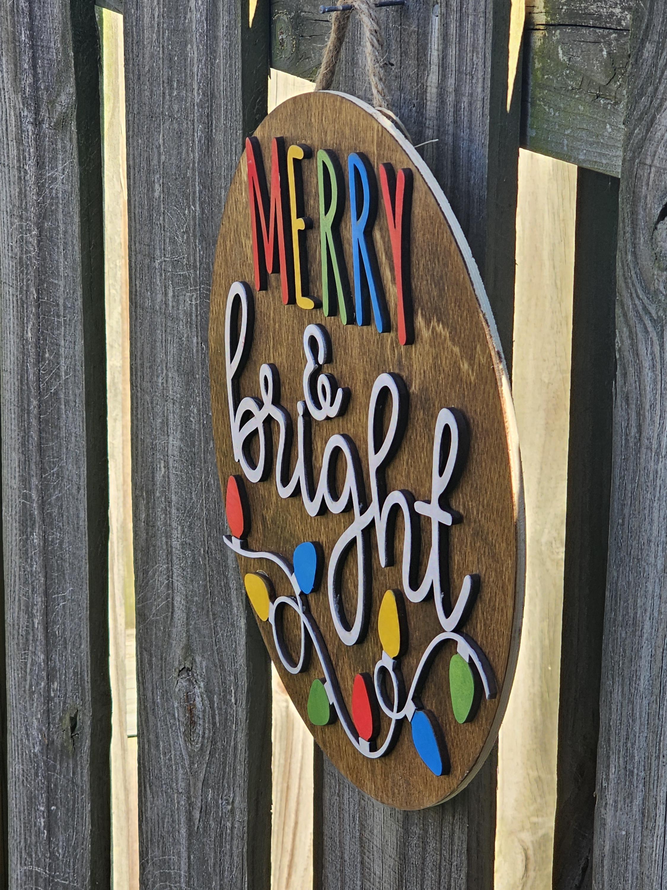 Christmas Door Hanger, Christmas Light Sign, Sign for Front Door ...