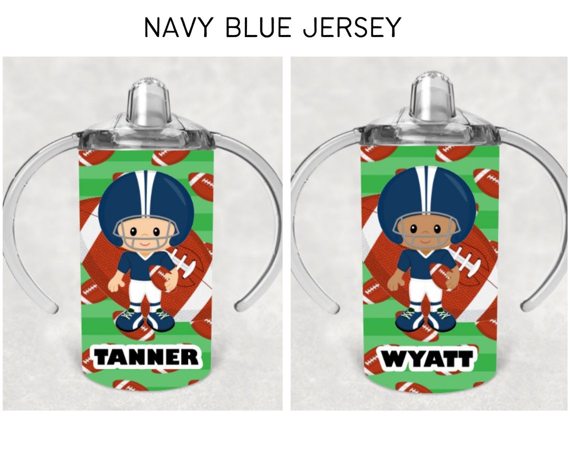 Football Sippy Cup With Bonus Lid Football Themed Sippy Cup - Etsy