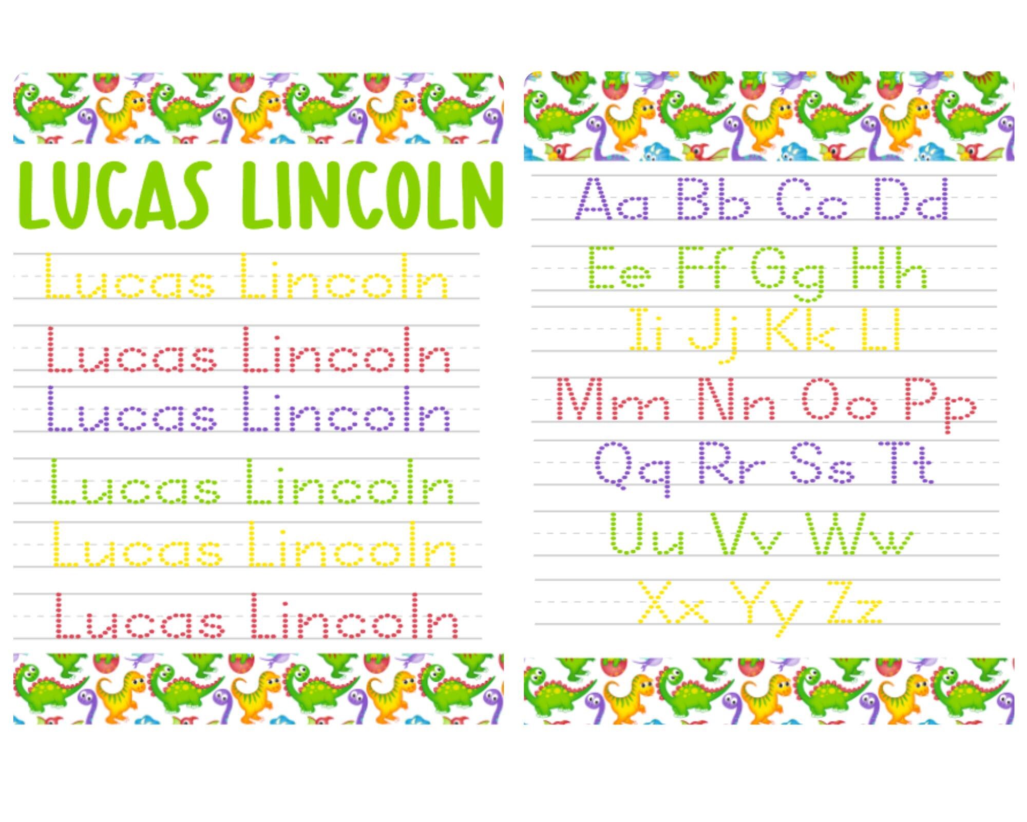 Dinosaur Themed Personalized Tracing Board, Dry Erase Board, Name ...
