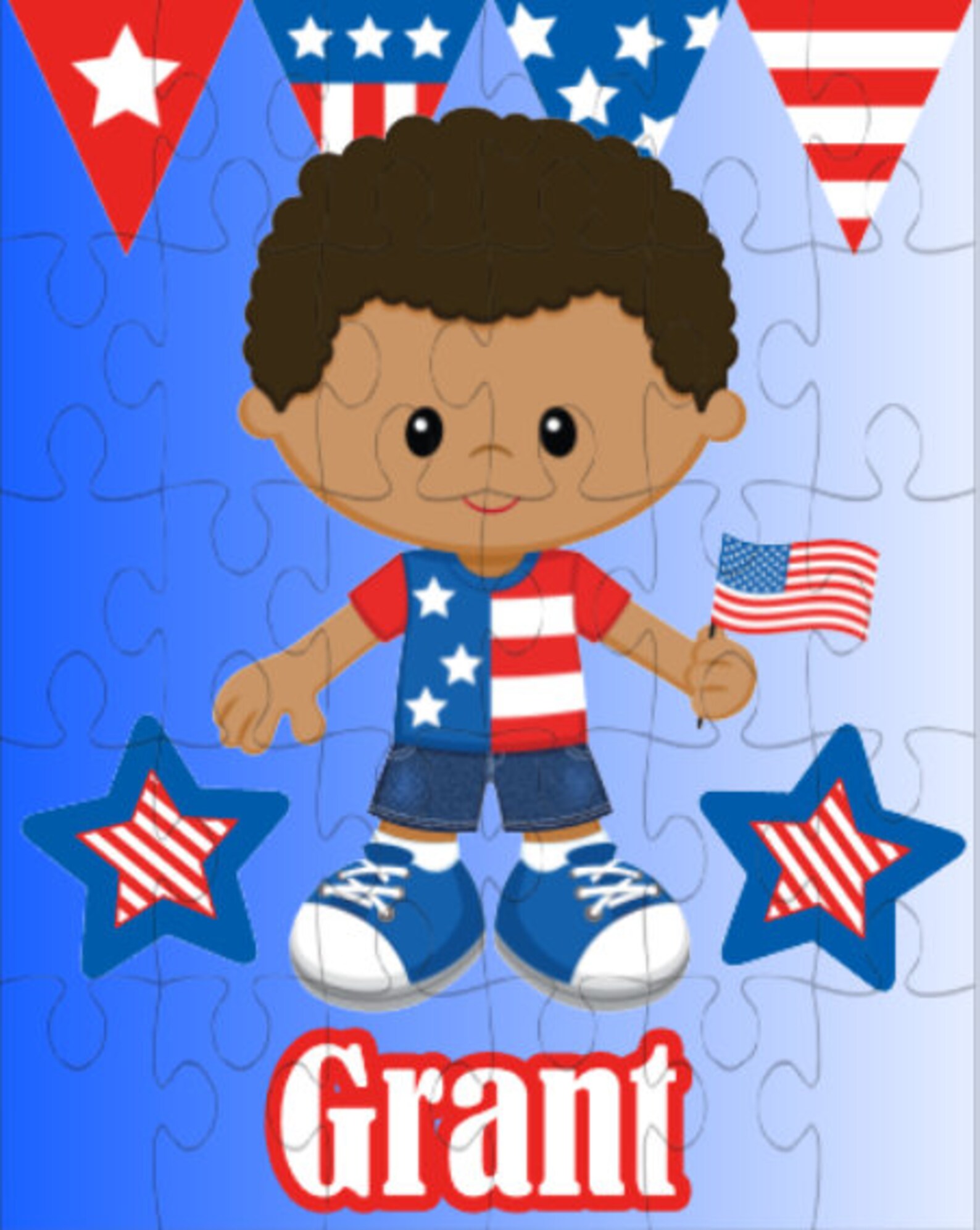 Personalized Puzzle for Kids 4th of July Gift Independence - Etsy