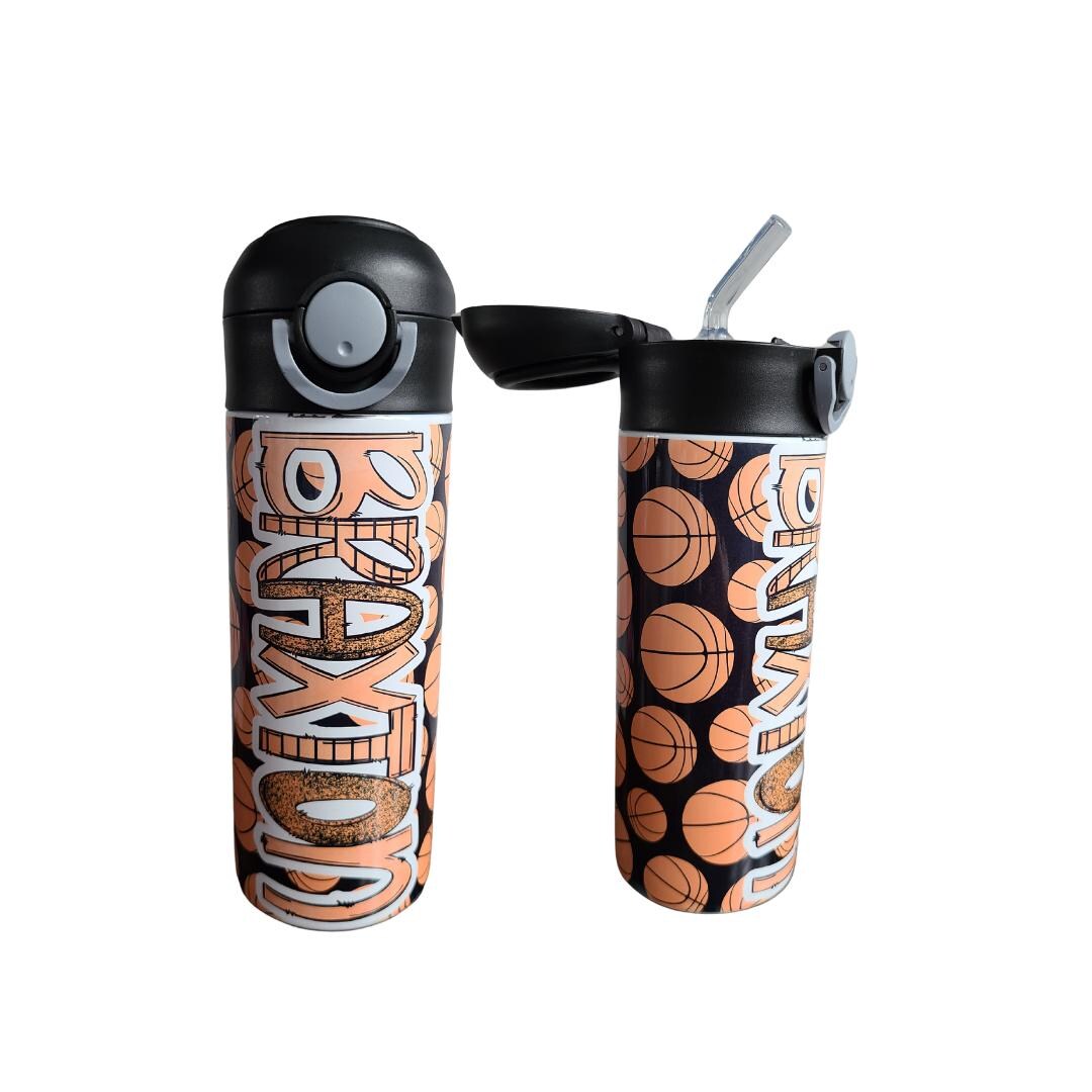 Basketball Water Bottle, Water Bottle for Kids, Water Bottle With Straw ...