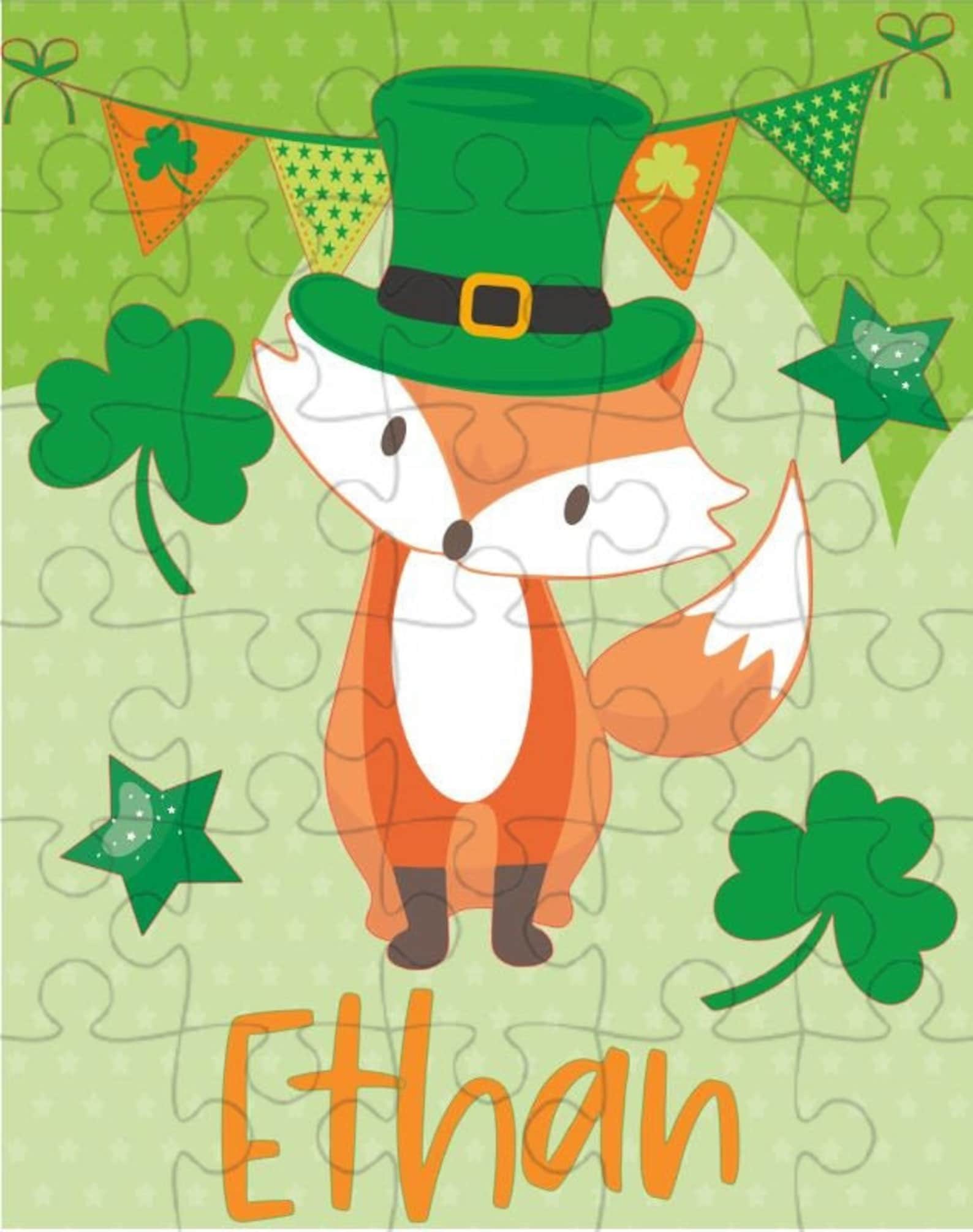 Personalized St. Patrick's Day Puzzle for Kids Shamrocks - Etsy