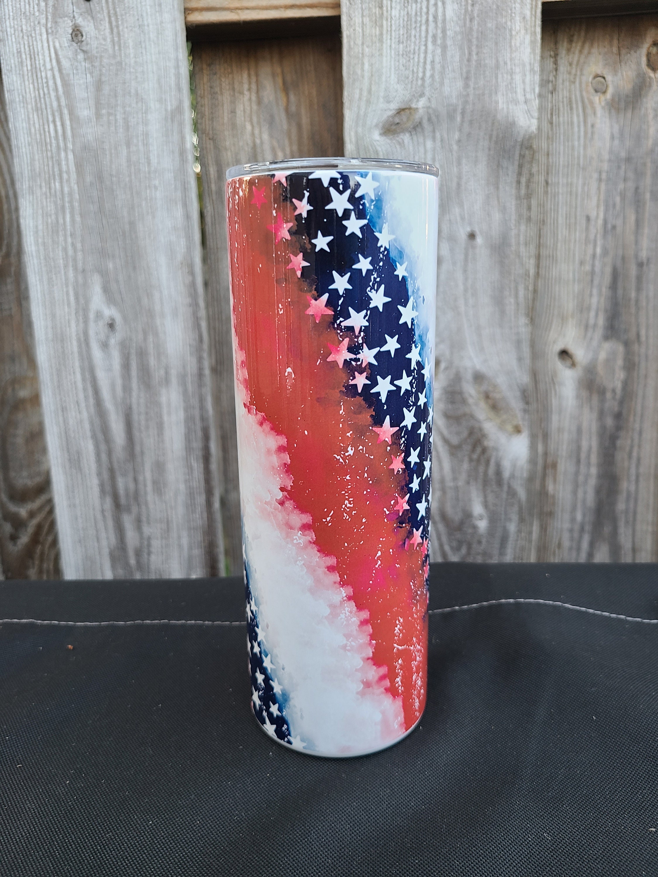 American Flag Cup 20 Oz Skinny Tumbler Swirl USA Flag Cup - Etsy