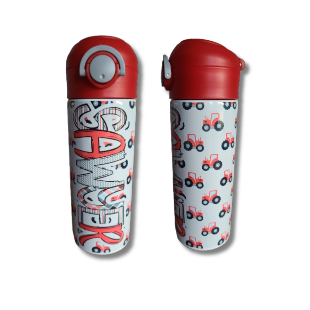 Red Tractors Water Bottle, Water Bottle for Kids, Flip Top Water Bottle ...