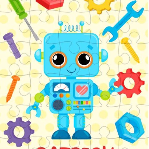 Personalized Puzzle for Kids Robot Puzzle Blue Robot - Etsy