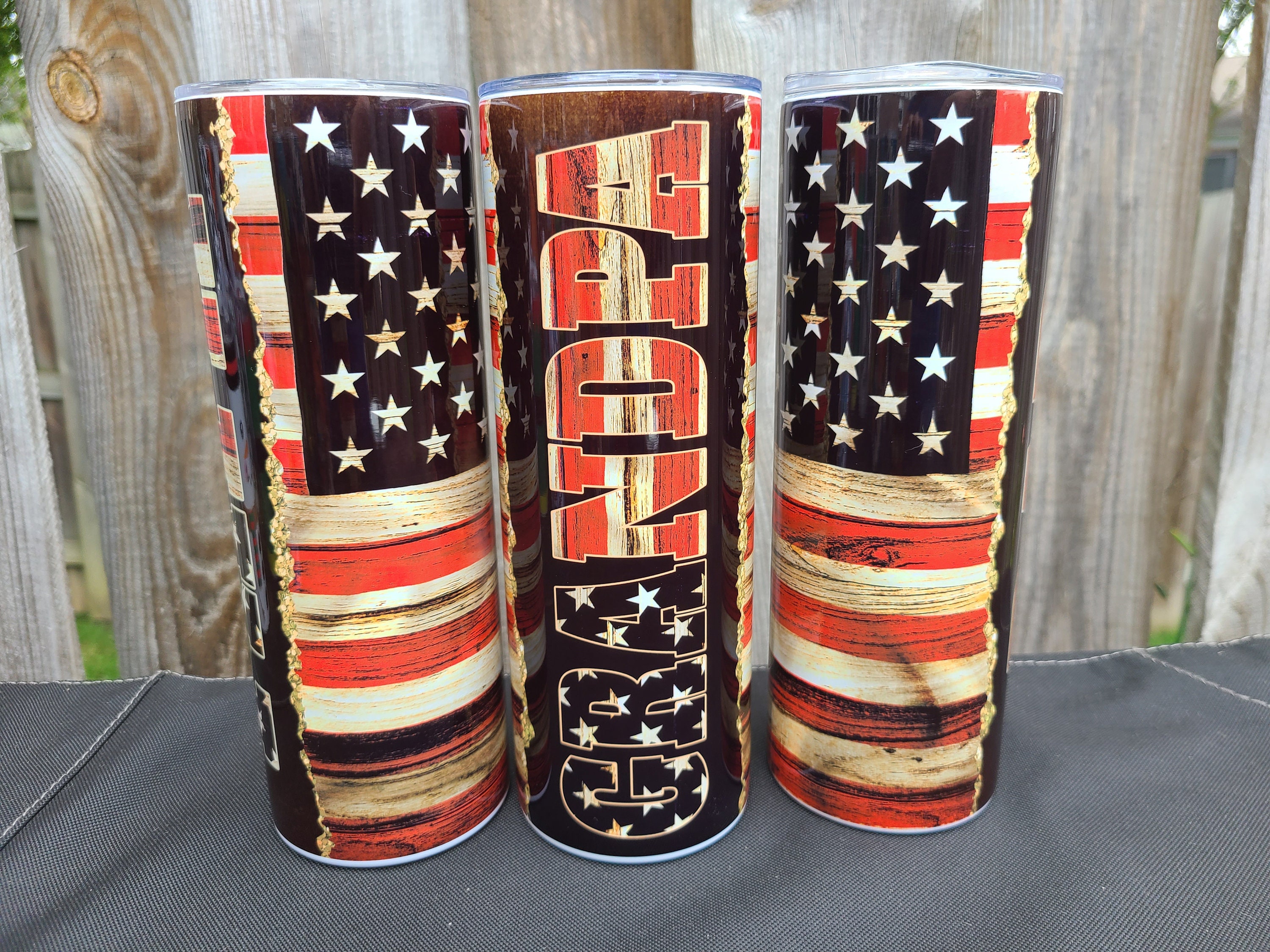 American Flag Cup Grandpa Cup 20 Oz Skinny Tumbler - Etsy