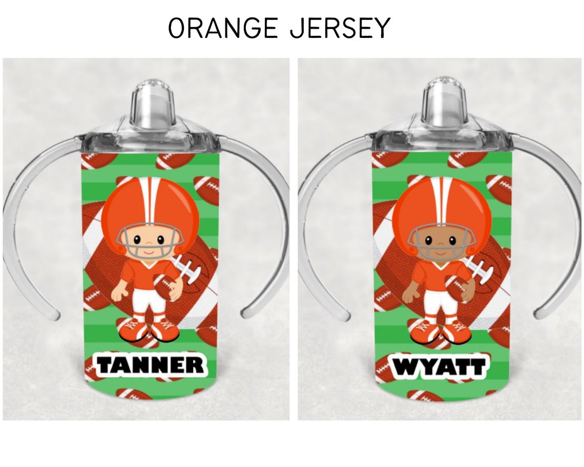 Football Sippy Cup With Bonus Lid Football Themed Sippy Cup | Etsy