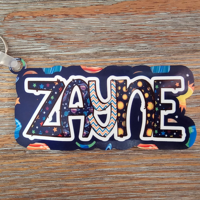 Planet Name Keychain - Etsy