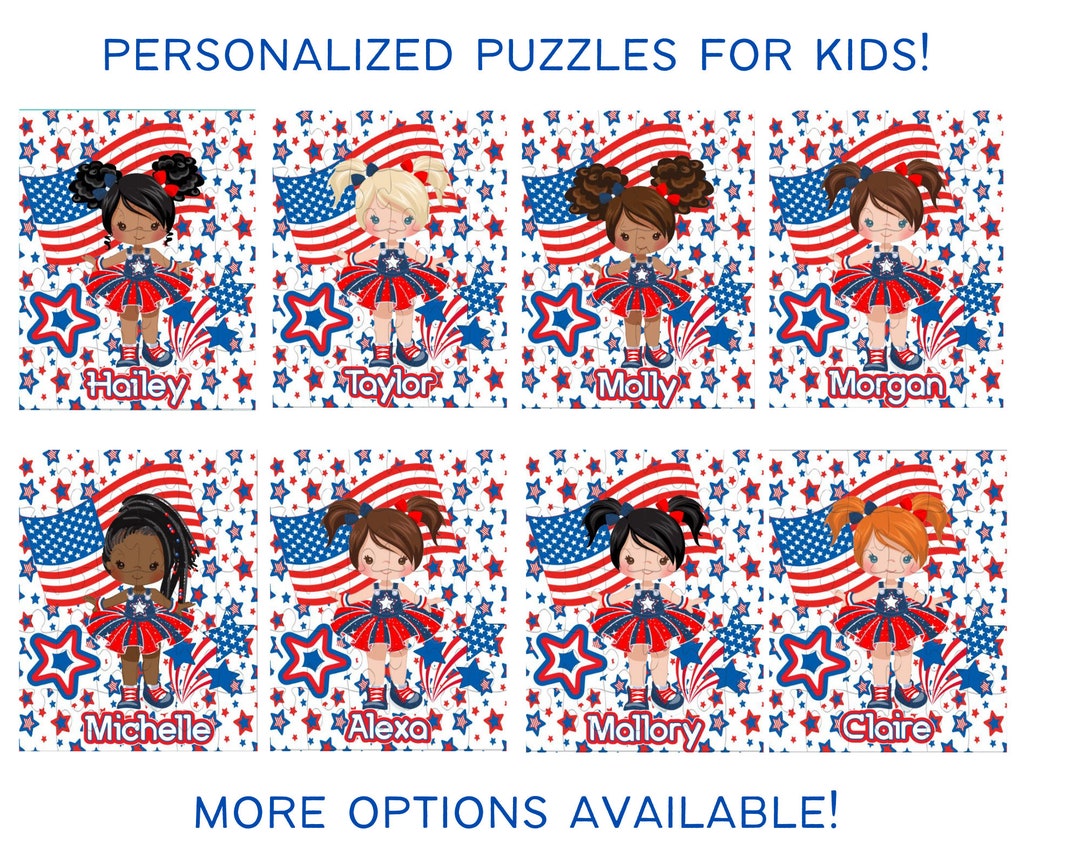 Personalized Puzzle for Kids 4th of July Gift Independence - Etsy
