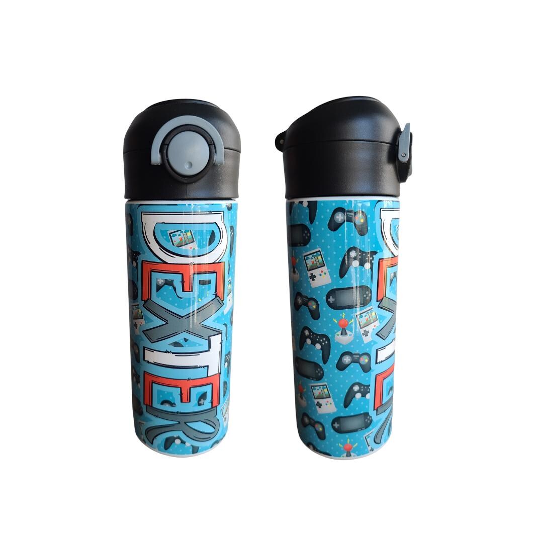 Gamer Water Bottle, Water Bottle for Kids, Water Bottle With Straw ...
