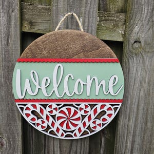 Christmas Door Hanger, Candy Cane Door Sign, Sign for Front Door ...