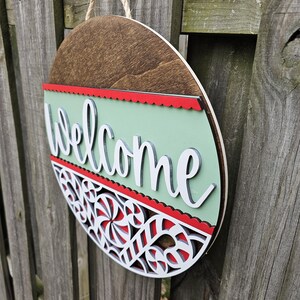 Christmas Door Hanger, Candy Cane Door Sign, Sign for Front Door ...