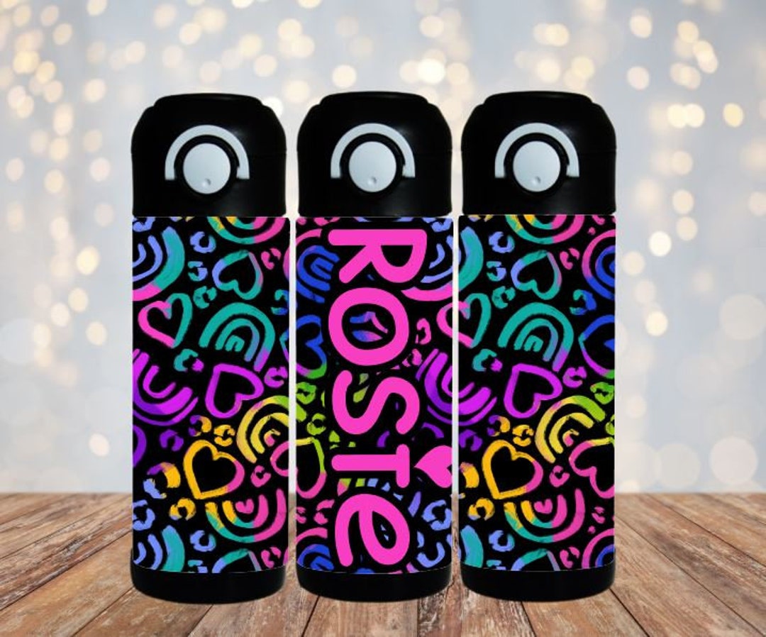 Bright Colored Water Bottle Kids Name Cup Water Bottle for - Etsy