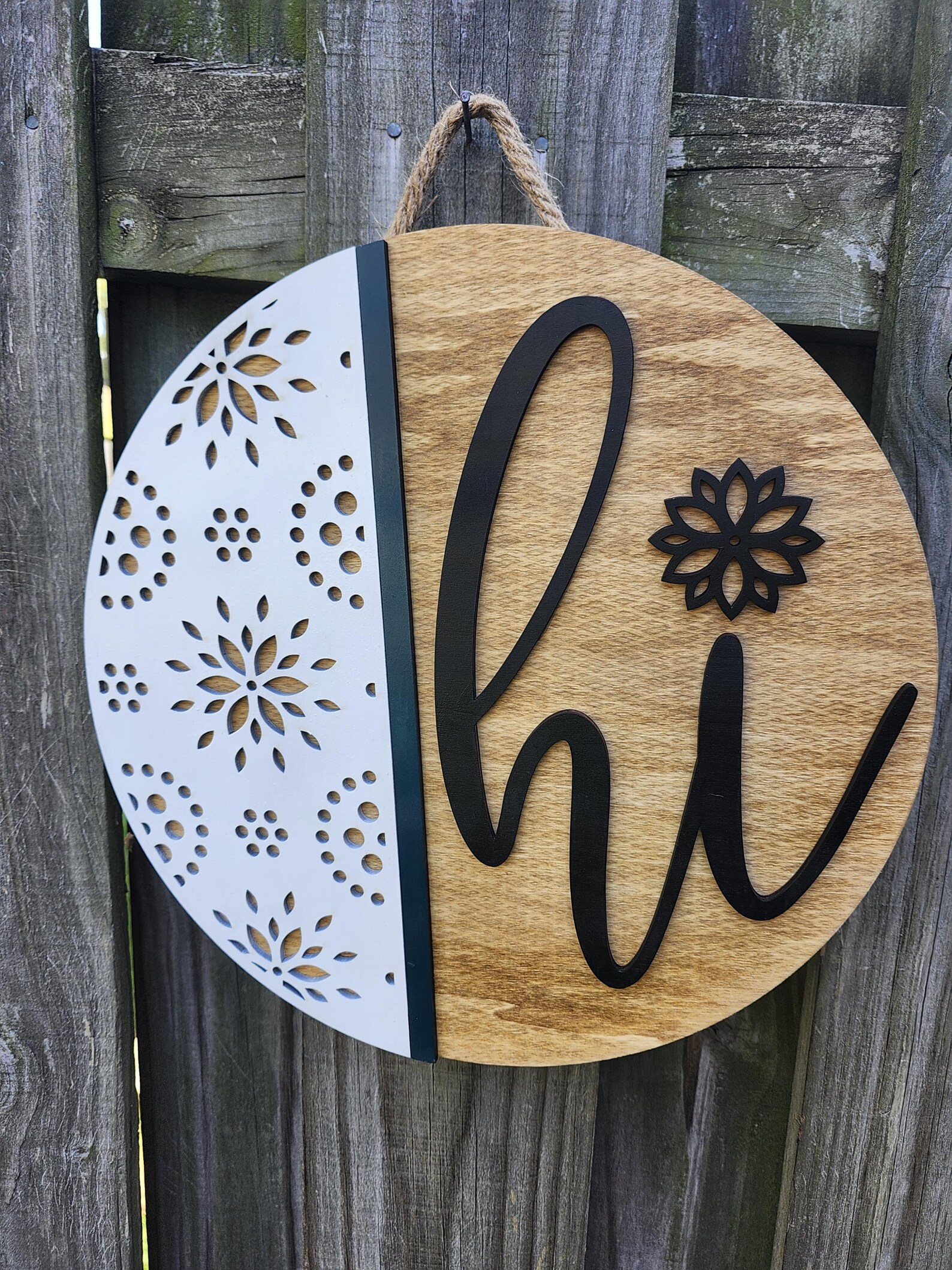 Hi Door Hanger, Welcome Sign, Hi Door Sign, Wood Door Sign, Wood ...