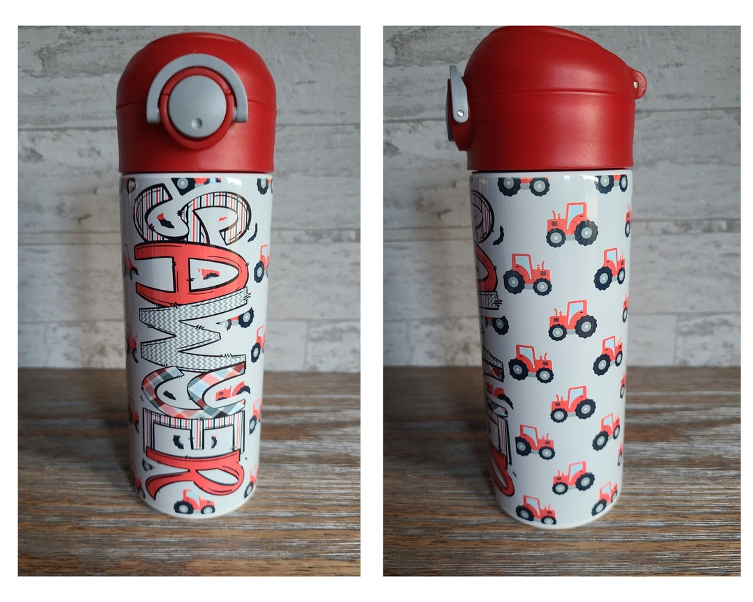 Red Tractors Water Bottle Water Bottle for Kids Flip Top - Etsy