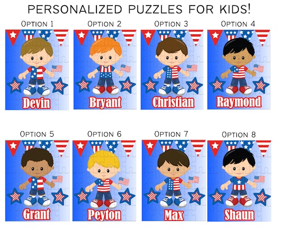 Personalized Puzzle for Kids 4th of July Gift Independence - Etsy