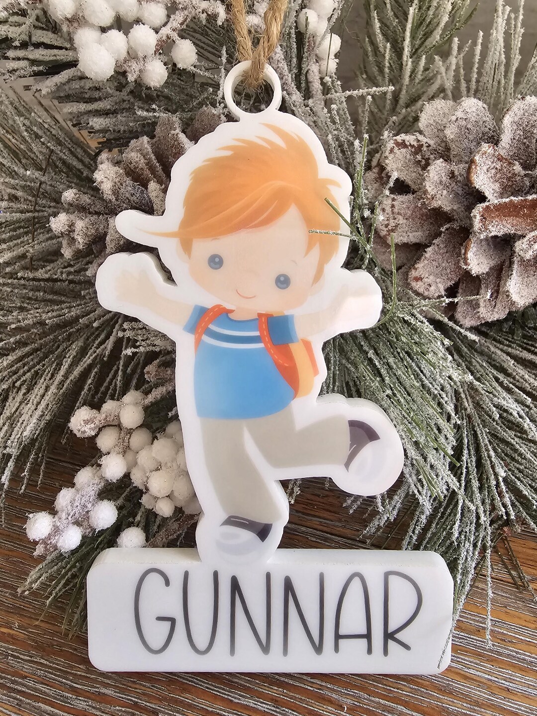 School Boy Cut Out Personalized Ornament, School Ornament, Personalized ...
