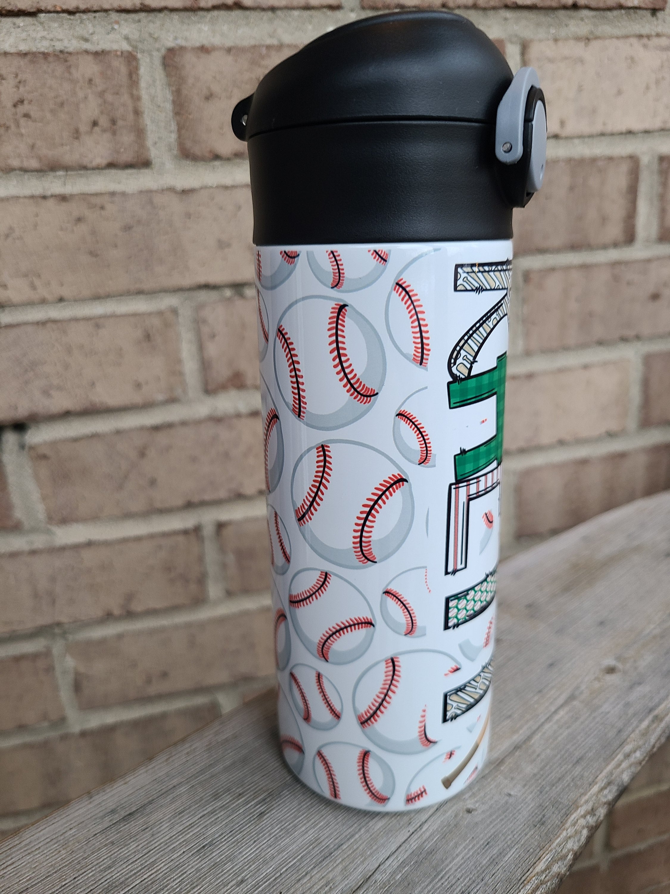 Baseball Water Bottle, Water Bottle for Kids, Water Bottle With Straw ...