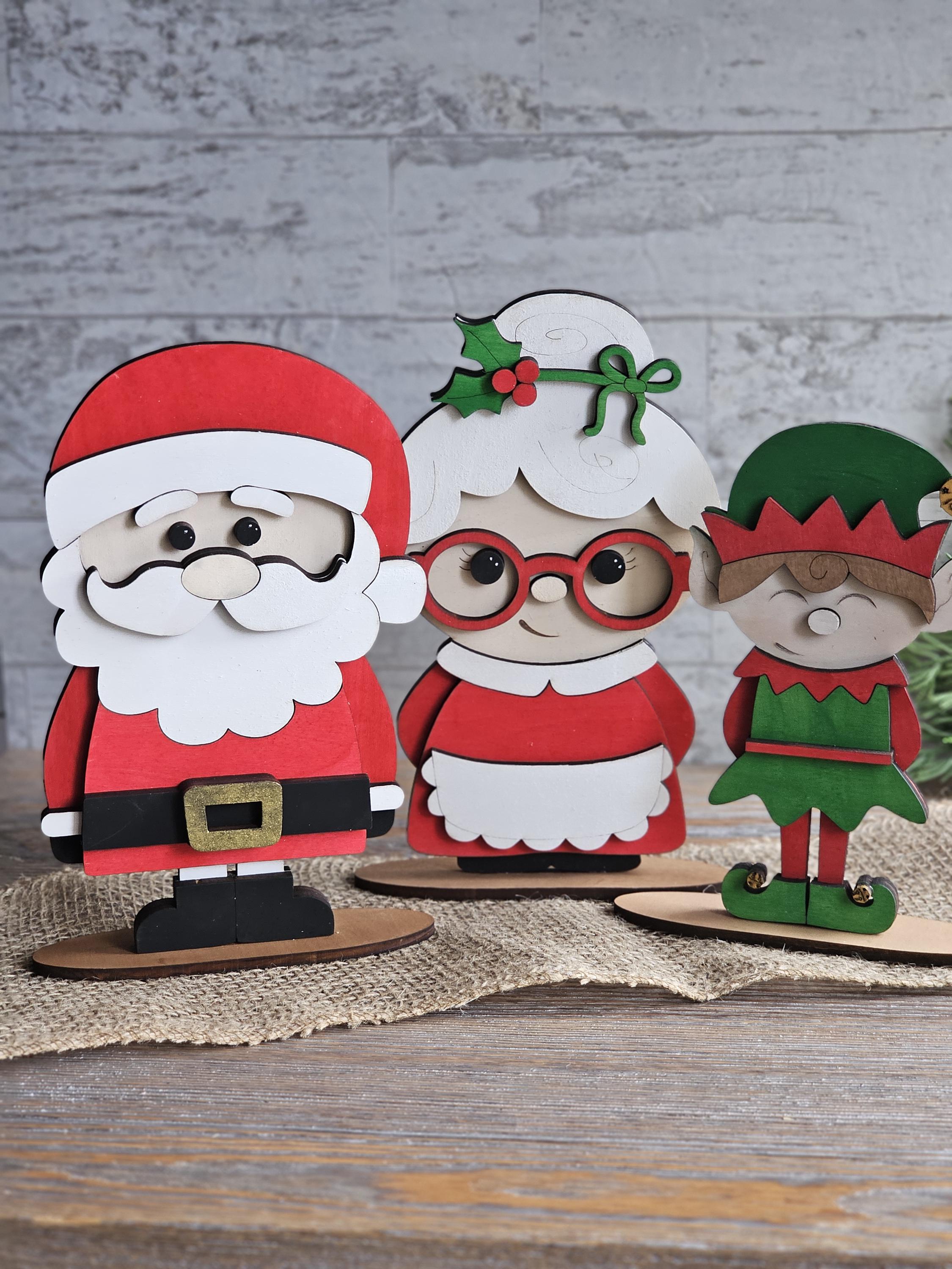 Christmas Elf Shelf Sitter, Hand-painted Wood Christmas Figurine ...