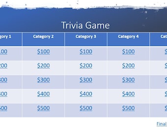 Trivia Game Template - Etsy