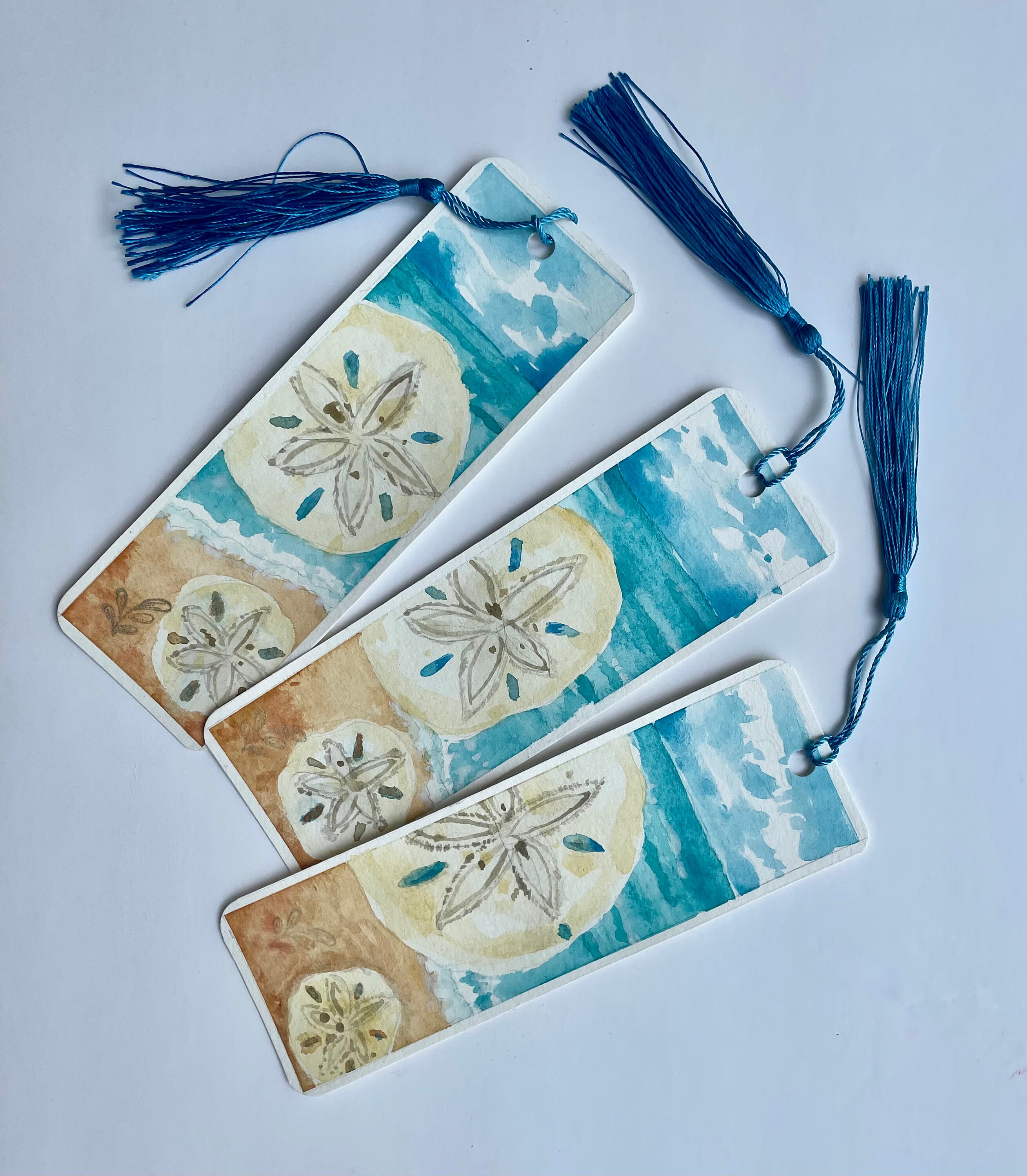 Hand Painted Sand Dollar Bookmarks-florida - Etsy