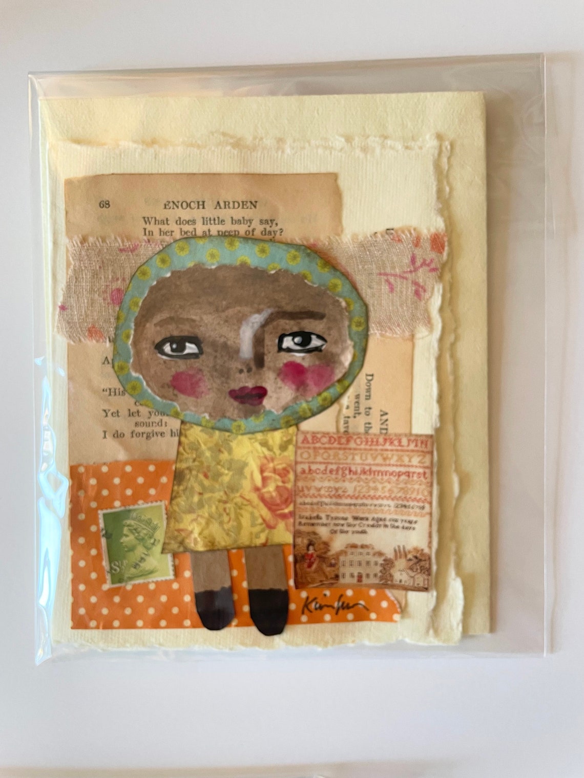 Handmade Collage Notecards tiny Scrappy People 4 X 5 - Etsy