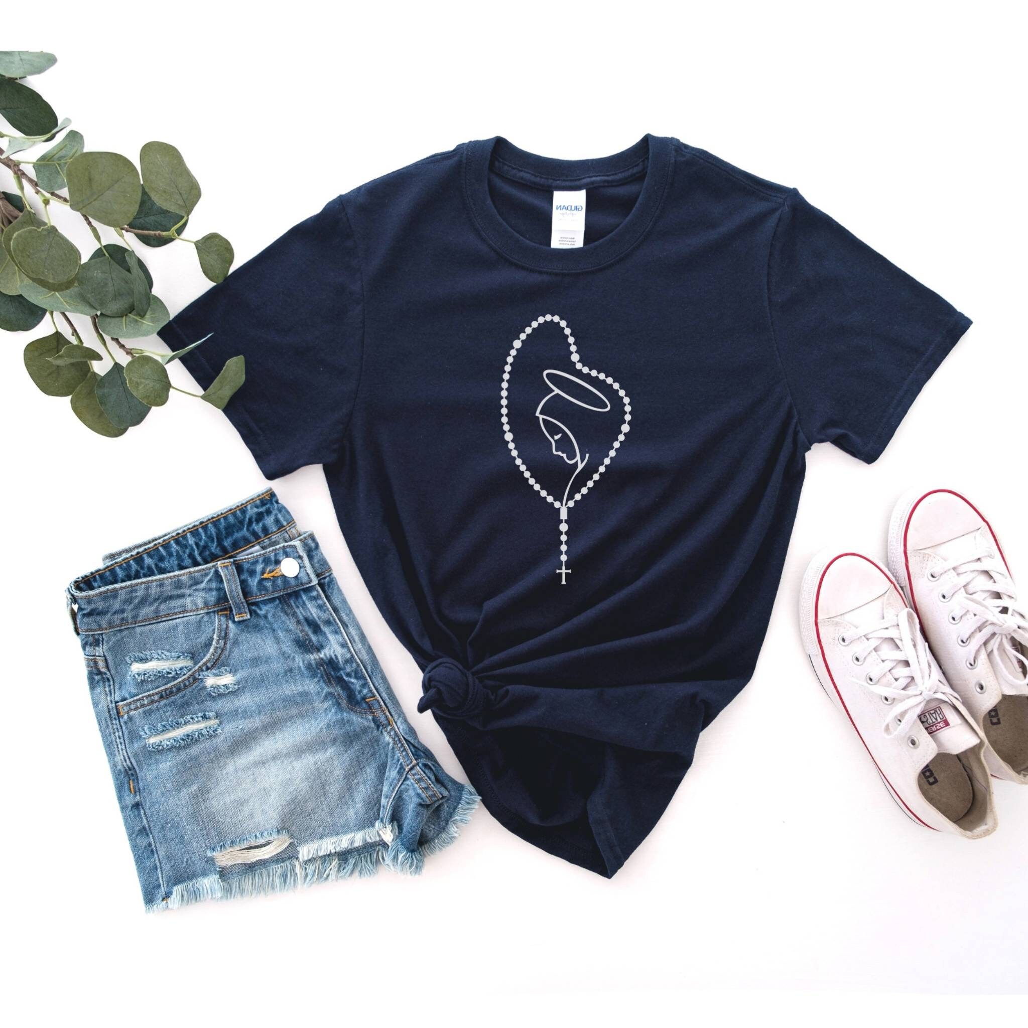 Rosary Catholic Unisex Tshirt, Marian Shirt, Catholic Clothing ...
