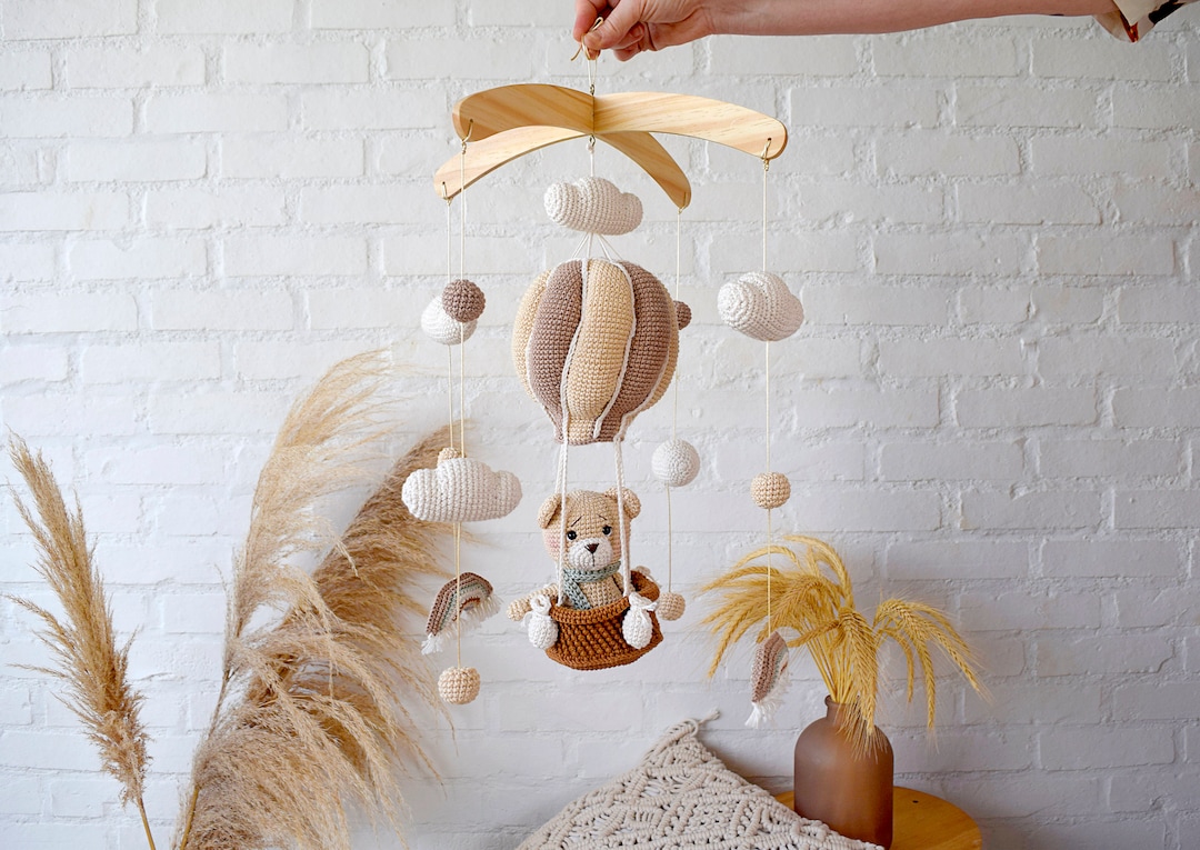 Baby Crib Mobile - Adventures in the Hot Air Balloon - Etsy