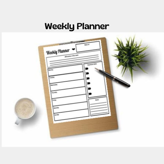 Printable Weekly Planner White Planner Notes - Etsy