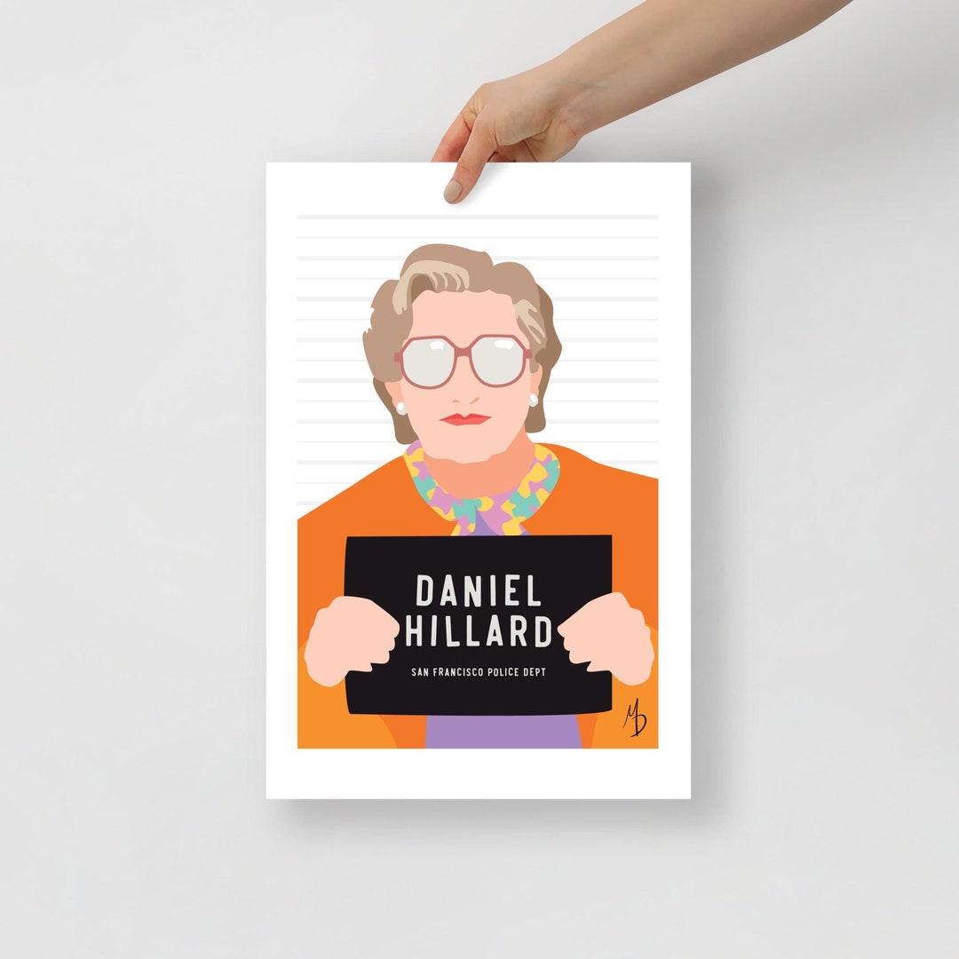 Minimalist Mrs. Doubtfire Mugshot Matte Art Print - Etsy