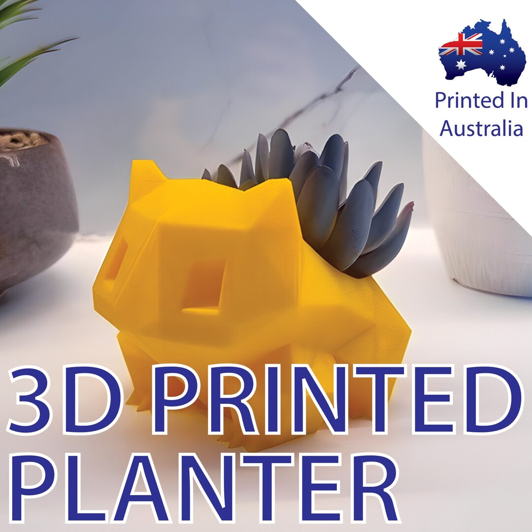 Bulbasaur LOW POLY Planter - Gift Present Plant Pot - 3D Printed for ...