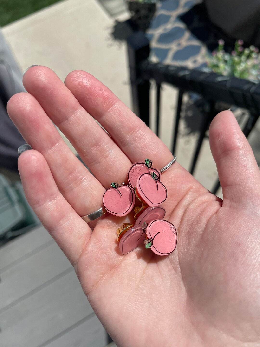 Tiny Peach Pins - Etsy