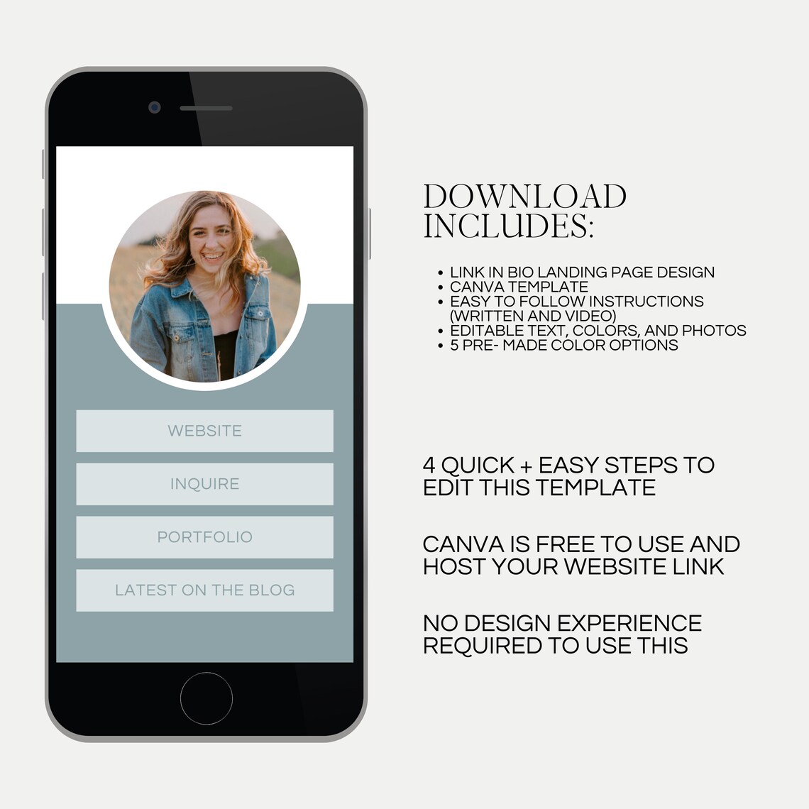 Instagram Bio Link Template - CANVA. Instagram Landing Page. Link in ...