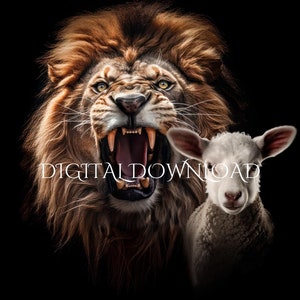 Lion and Lamb Biblical Print: Spiritual Wall Art (digital Download) - Etsy