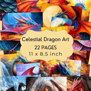 Vibrant Fantasy Dragon Clipart Set Magical, Mystical Dragon Art for ...