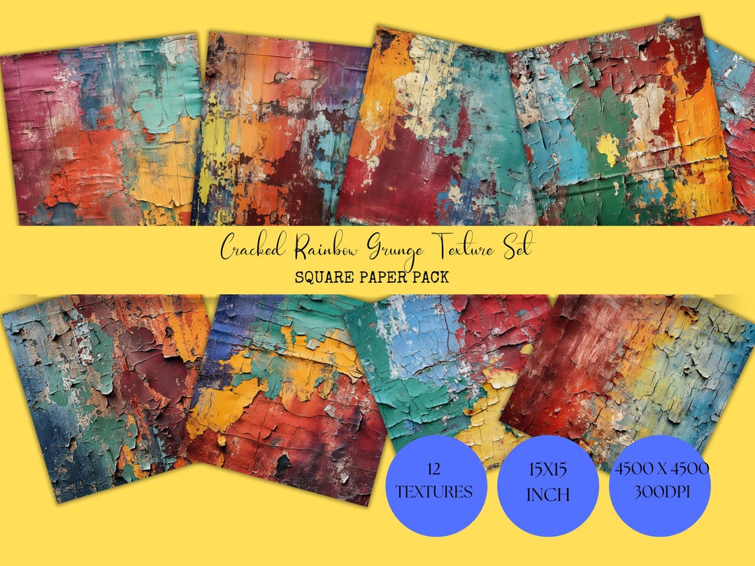 Cracked Rainbow Grunge Texture, Digital Scrapbooking, Distressed ...