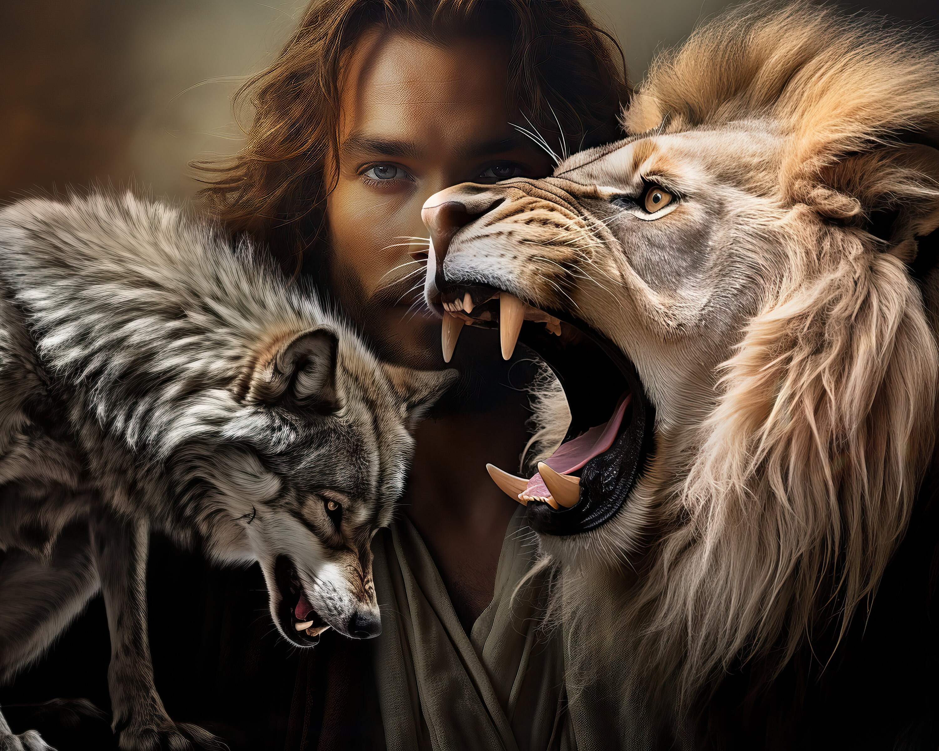Jesus Christ, Lion of Judah & Wolf, DIGITAL DOWNLOAD, Biblical ...
