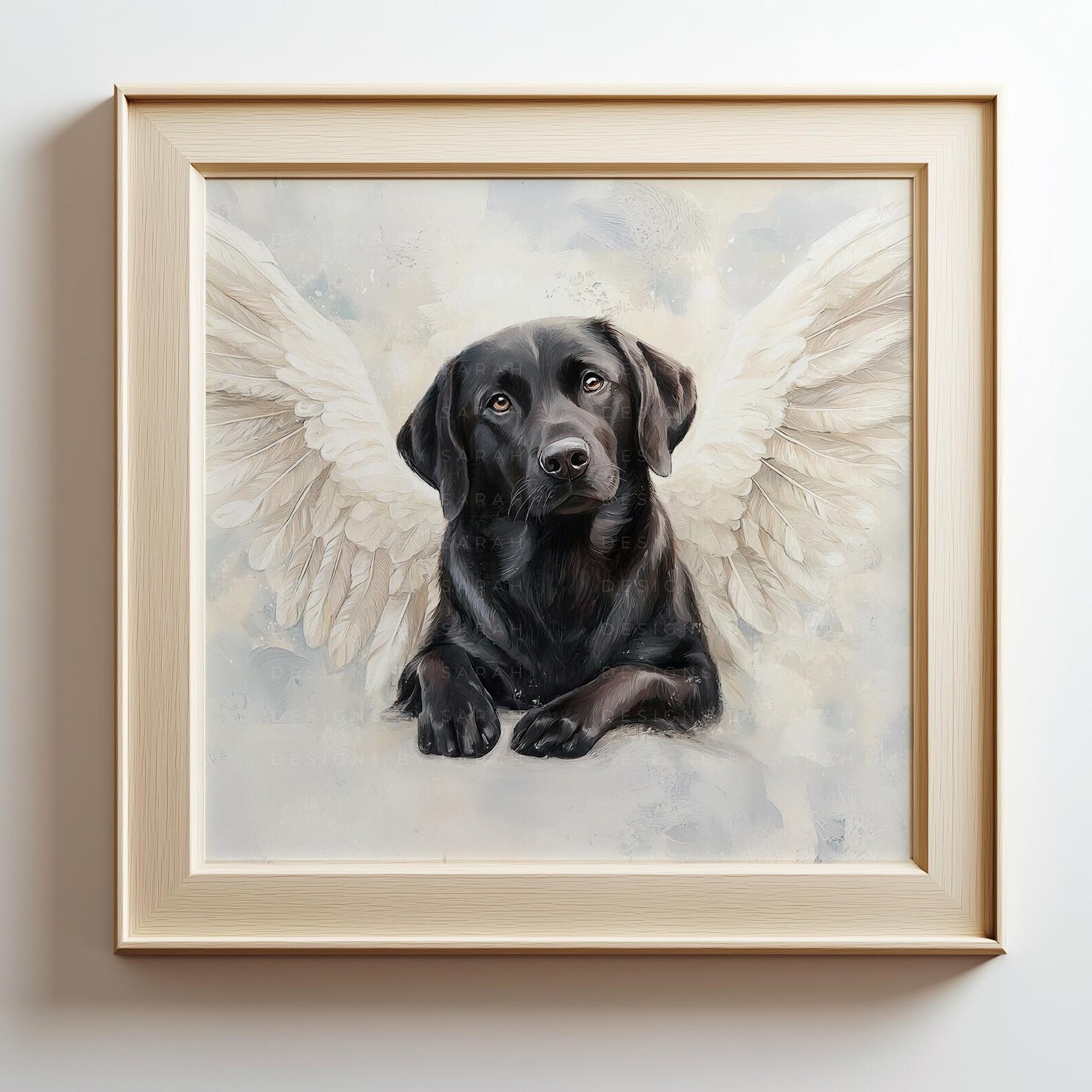 Black Lab Angel Wings Pet Loss Memorial Art (digital Download) - Etsy