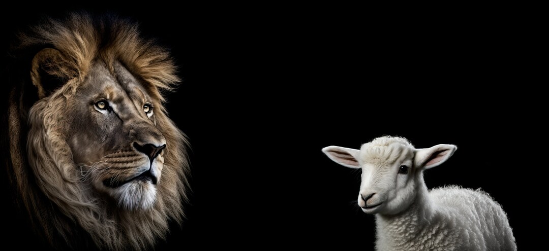 Lion and the Lamb, DIGITAL DOWNLOAD Easter, Lion, Lamb, Christ, Jesus ...