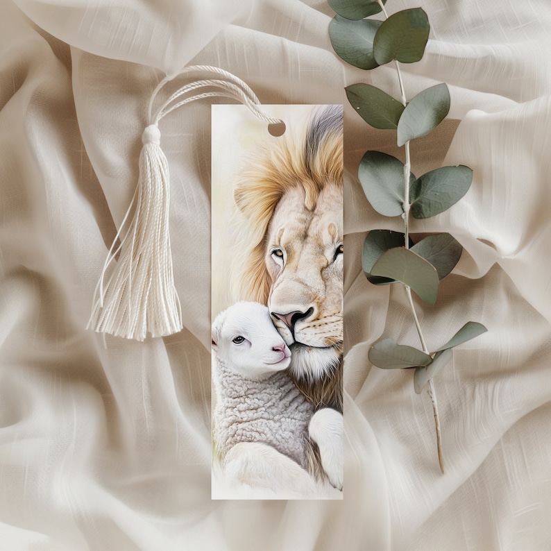 Spiritual Lion and Lamb Bookmarks Printables 12 Inspirational Designs ...