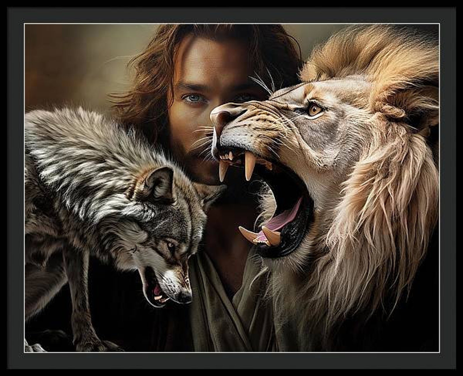 Jesus Christ, Lion of Judah & Wolf, DIGITAL DOWNLOAD, Biblical ...